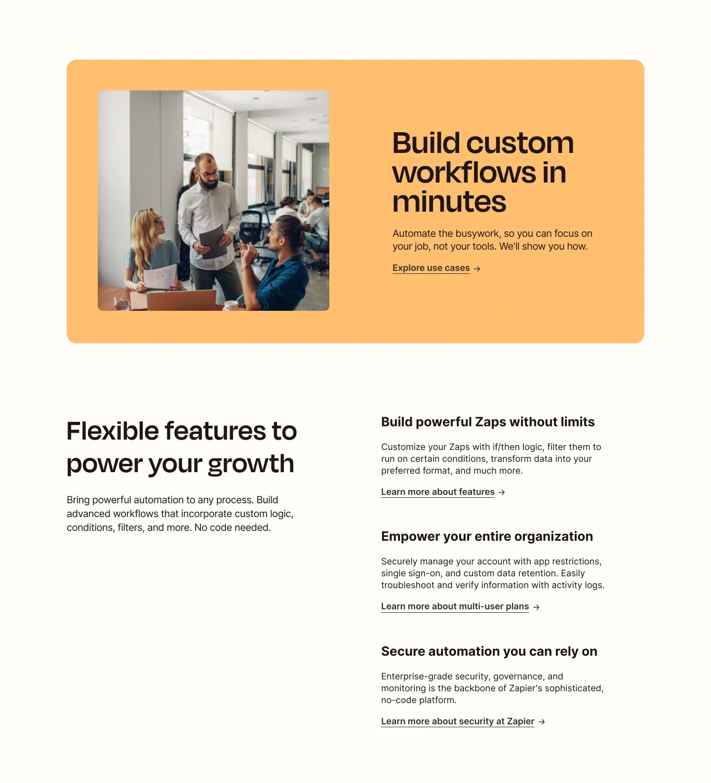 Zapier Product Page Section CTA | CTA Section Design Design